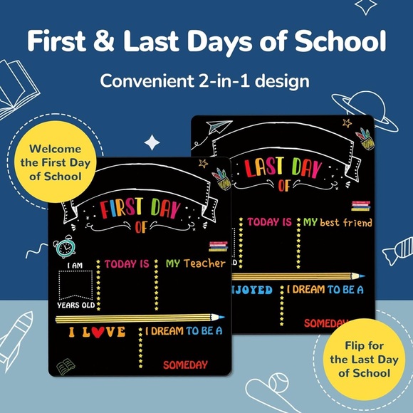 Toys | First Last Days Of School Chalkboard Sign Black | Poshmark